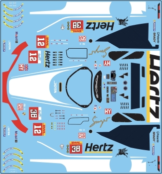Decal Porsche 963 Lmh Jota Sport - Hertz - WEC 2024