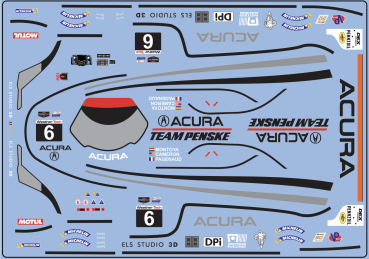 Decal ACURA ARX 05 DP 2019 Penske #6 FFSFD1085v1