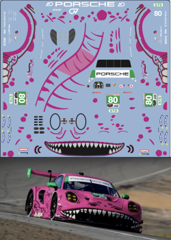 Decal Porsche 911 992 GT3 R #911 A O Racing Roxy Rexy (RAWR) #80 2023