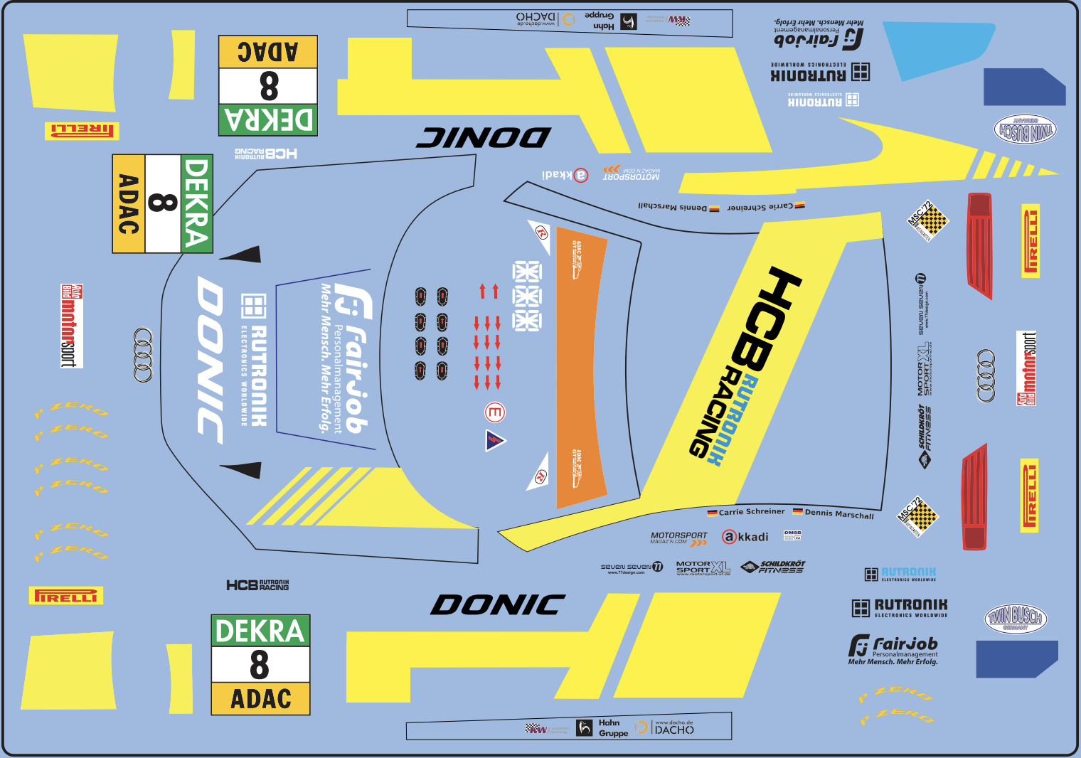 Decal Audi R8 LMS #8 HCB-Rutronik 2019 ADAC GT