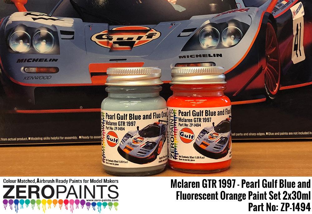 Mclaren F1 GTR 1997 - Pearl Gulf Blue and Fluorescent Orange Paints 2x30ml