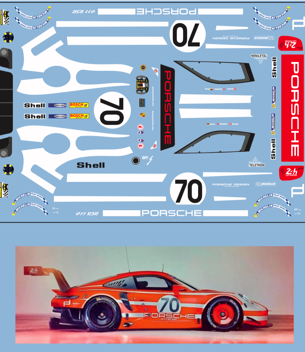 Decal Porsche 911 992 Retro Salzburg LM 1970 #70