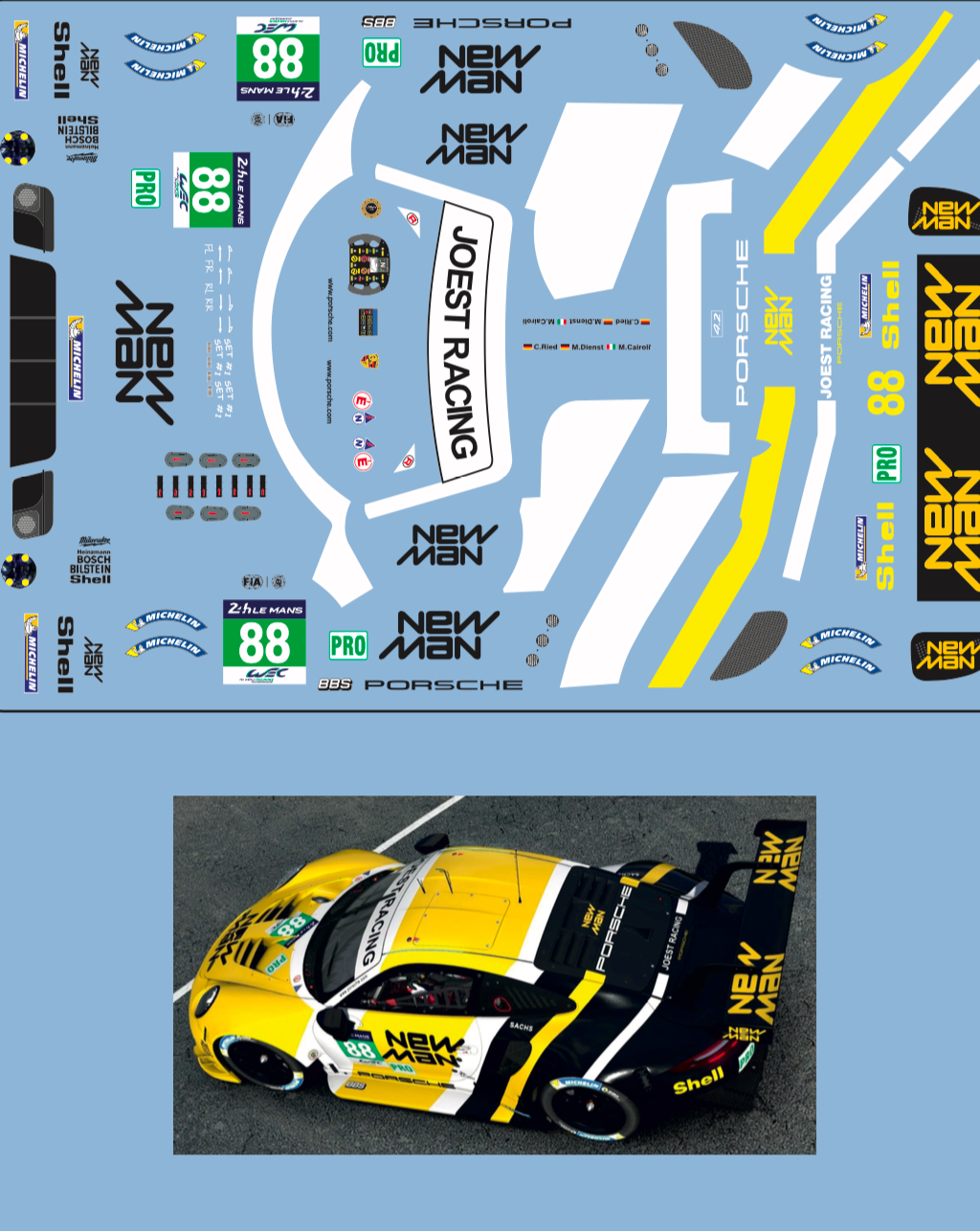 Decal Porsche 911 992 Retro NewMan LM 1984 #88