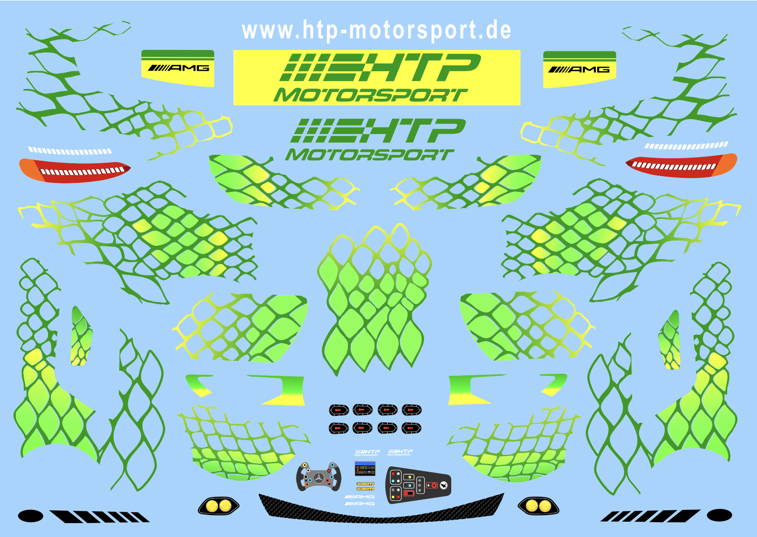 Decal Merc AMG GT3 HTP Motorsport Mann Filter Mamba #999A Bathurst 2019