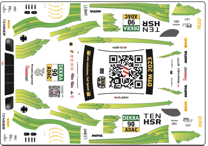 Decal Porsche 911 991 GT3 R #90 Manthey Grello DTM 2023