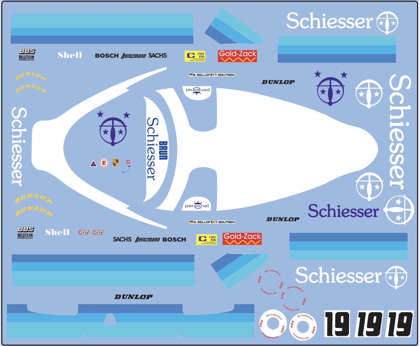 Decal Porsche 956 schiesser #19