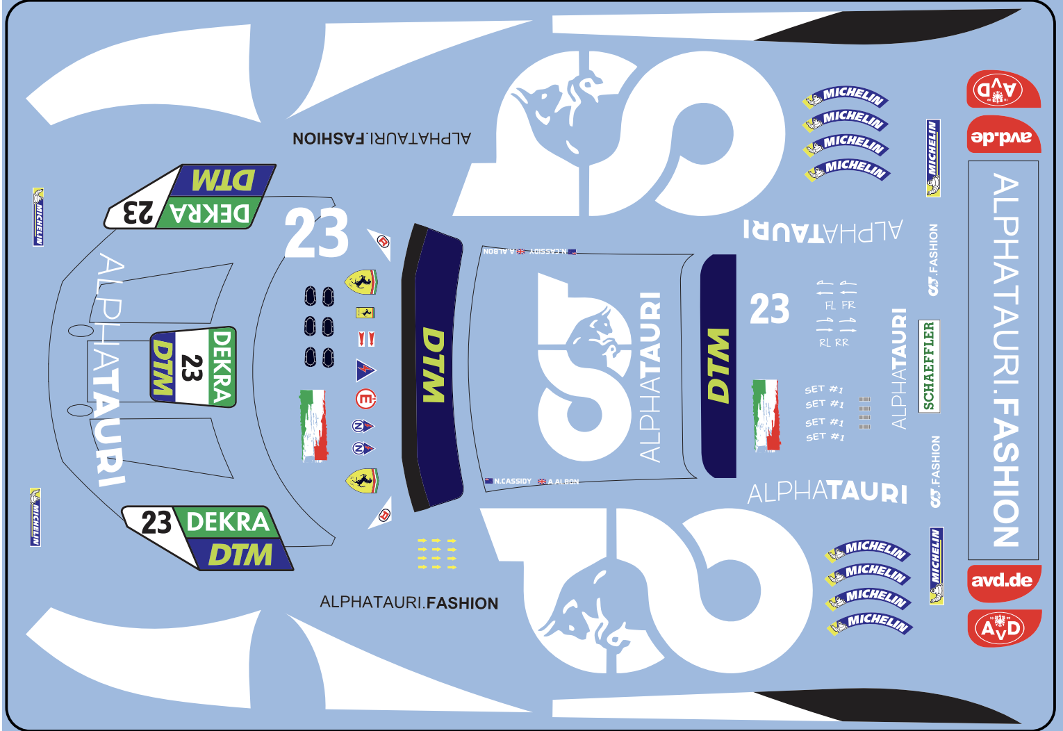 Decal Ferrari F 488 GTE GT3 DTM #23 Alpha Tauri