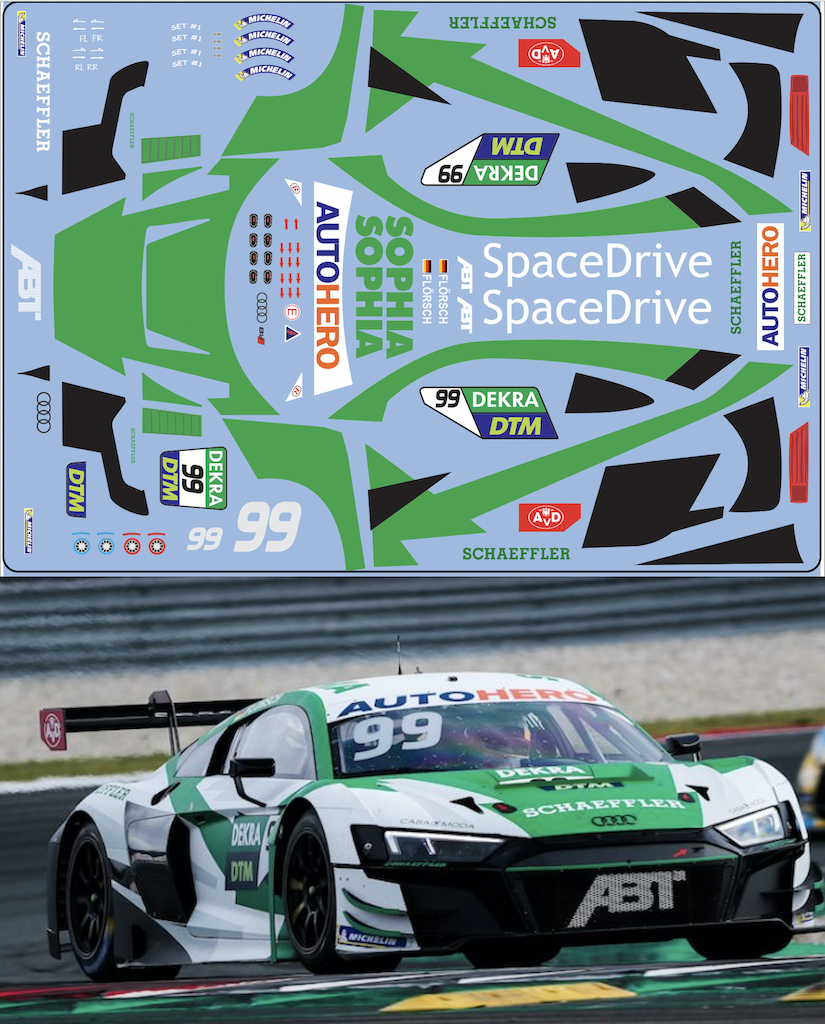 Decal Audi R8 LMS 2021 Audi R8 LMS EVO DTM #99 Sophia Florsch - Scale 1:32