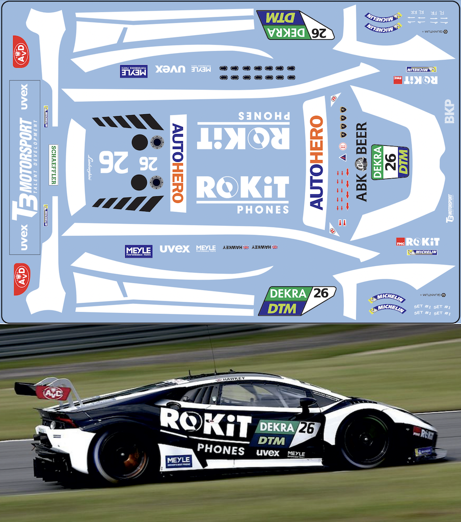 Decal Lamborghini Huracan GT3 EVO DTM 2022 #26 Esmee Hawkey T3 Motorsport