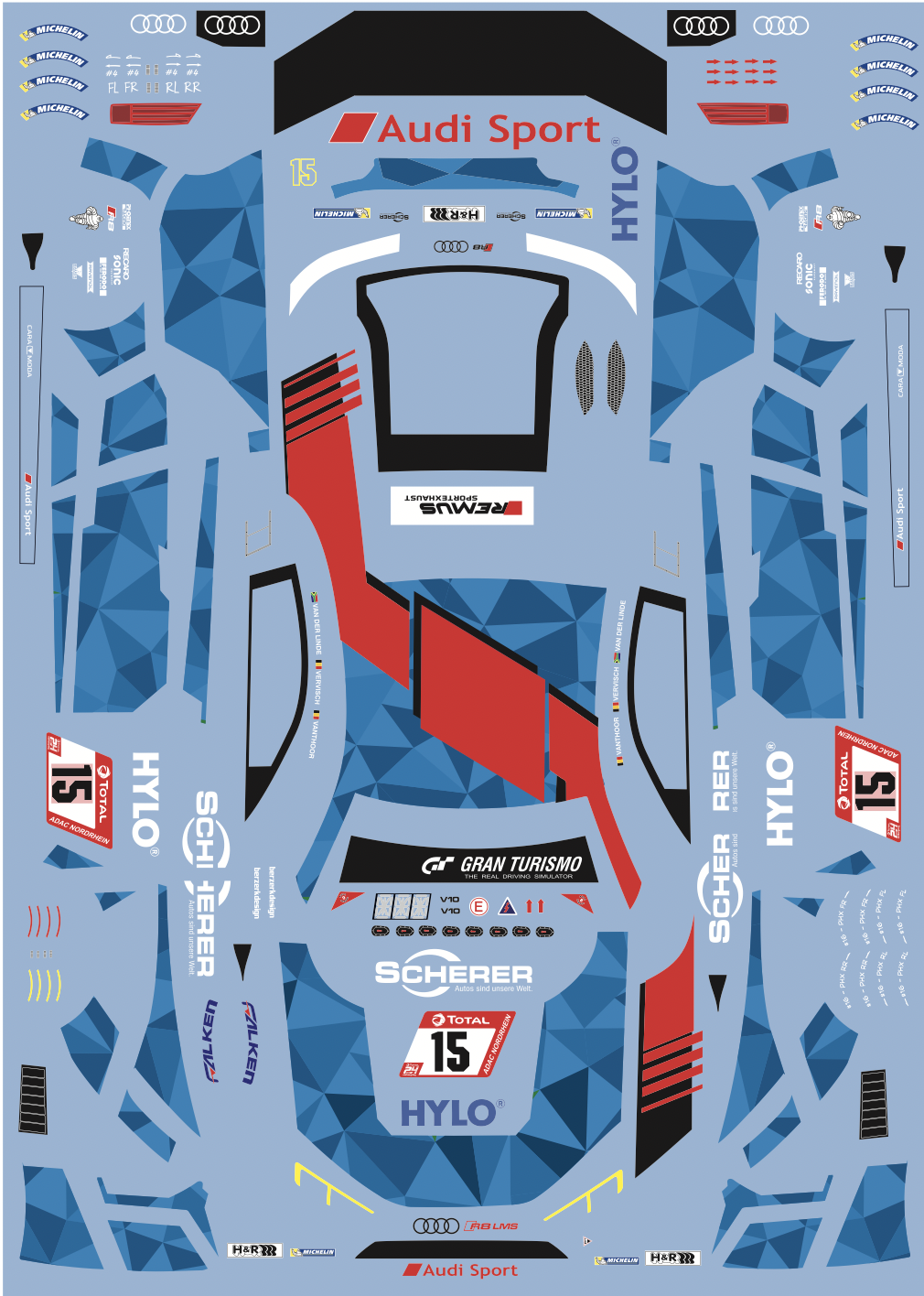 Decal Audi R8 GT3 evo team Phoenix - Scherer Nürburgring 2022 #5