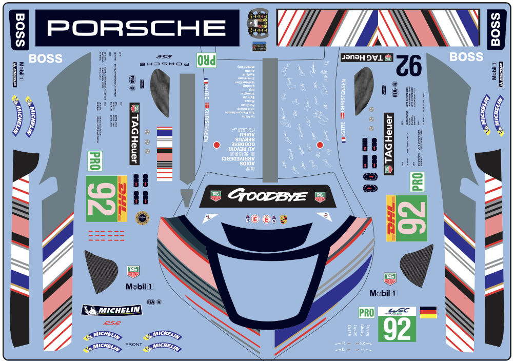 Decal Porsche 911 991 RSR Bahrain 2022 #92