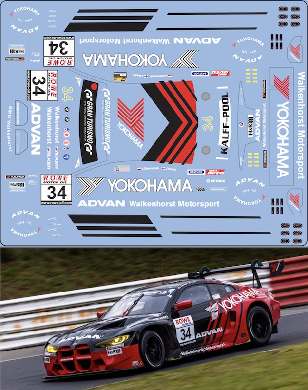Decal BMW M4 GT3 NLS 2023 #34 Walkenhorst
