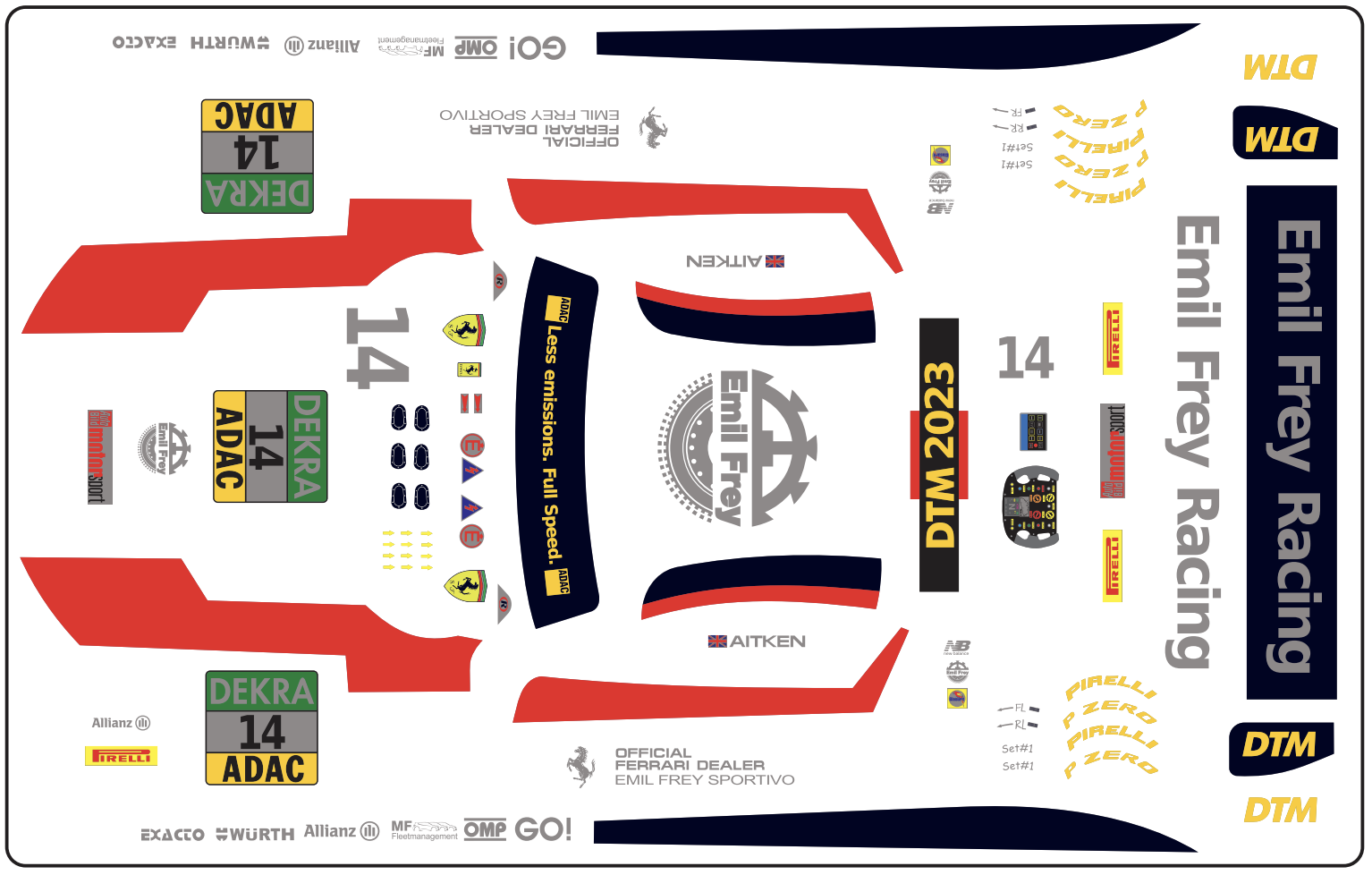 Decal Ferrari 296 GT3 Verstappen RB Racing DTM 2023 #14