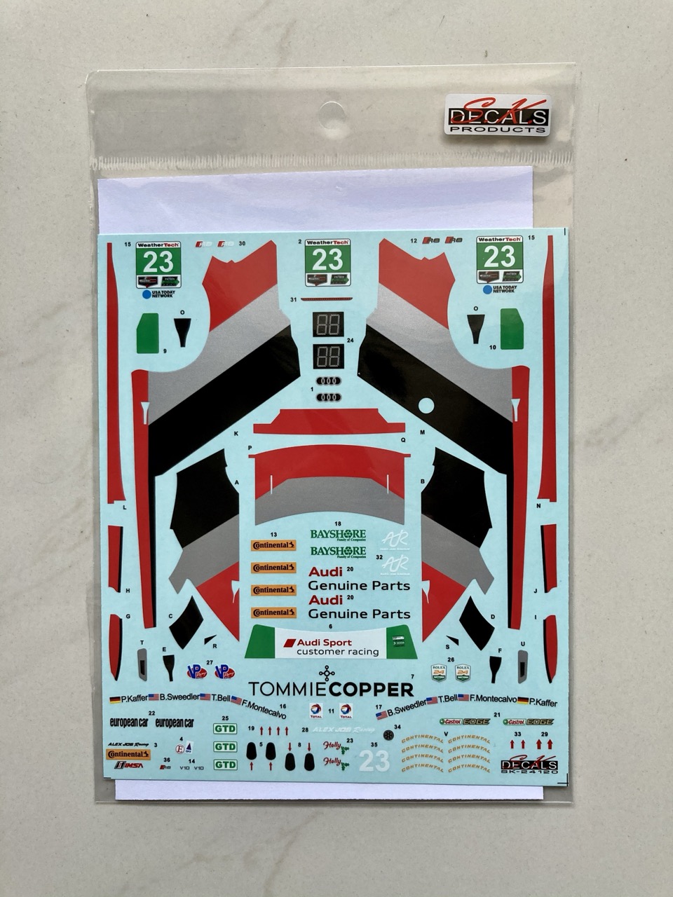 SK Decals SK24120 Audi R8 LMS GT3 IMSA Daytona 24H 17 #23 Alex Job Racing