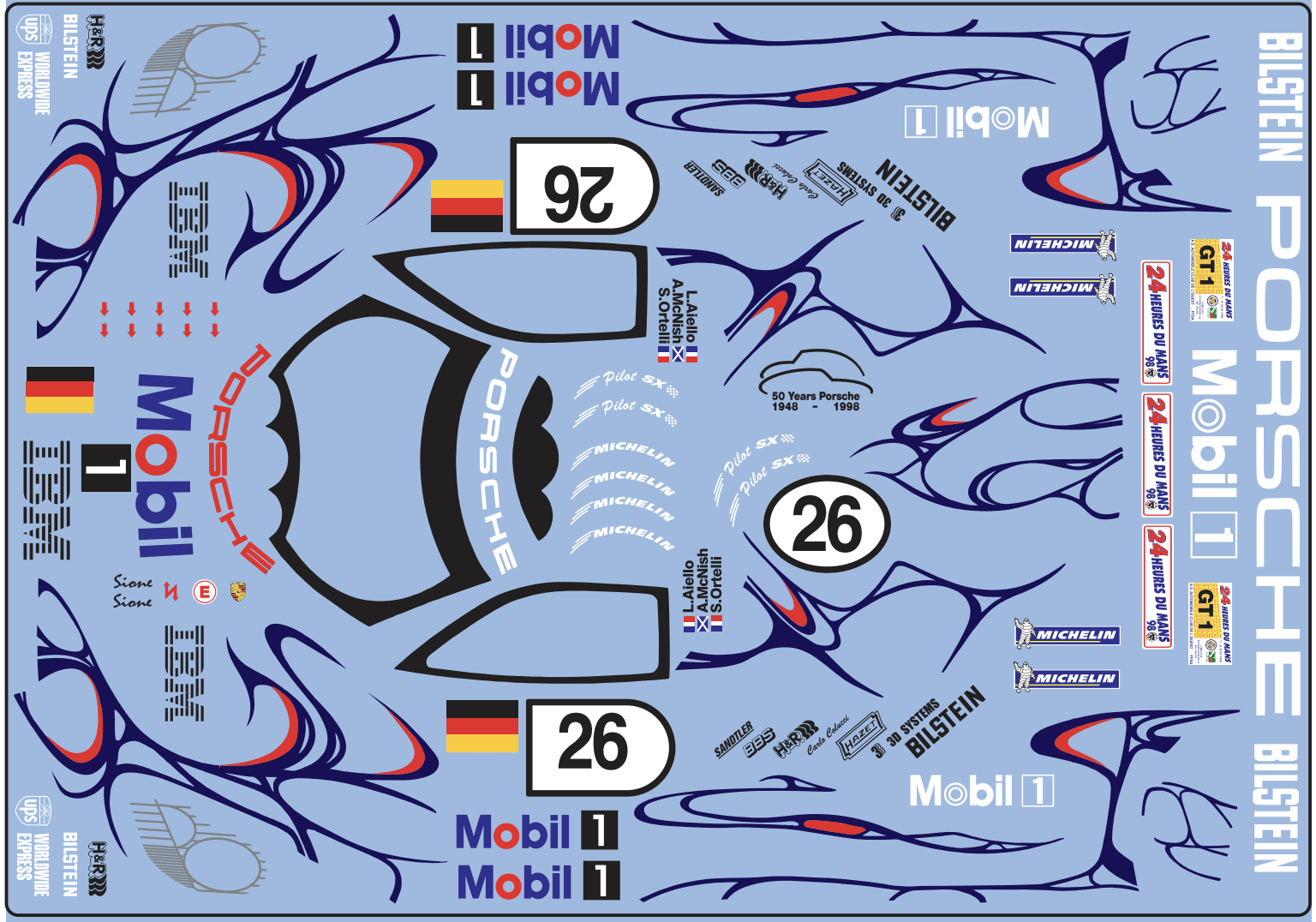 Decal Porsche GT1 #26 '25