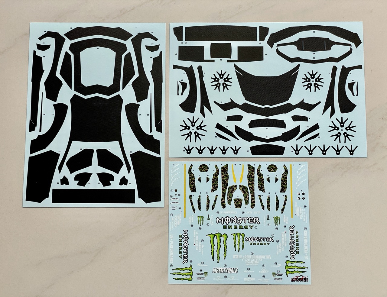 SK Decals SK24163 LB-WORKS Lamborghini AVENTADOR Ver.1 Monster Energy