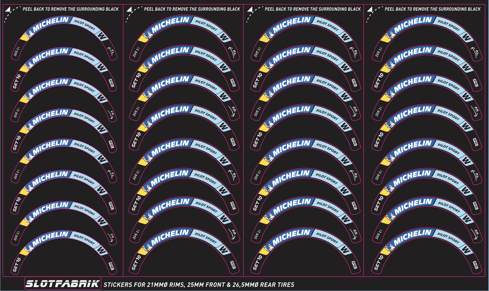 Tire / Reifen Decal Sticker Set Michelin W