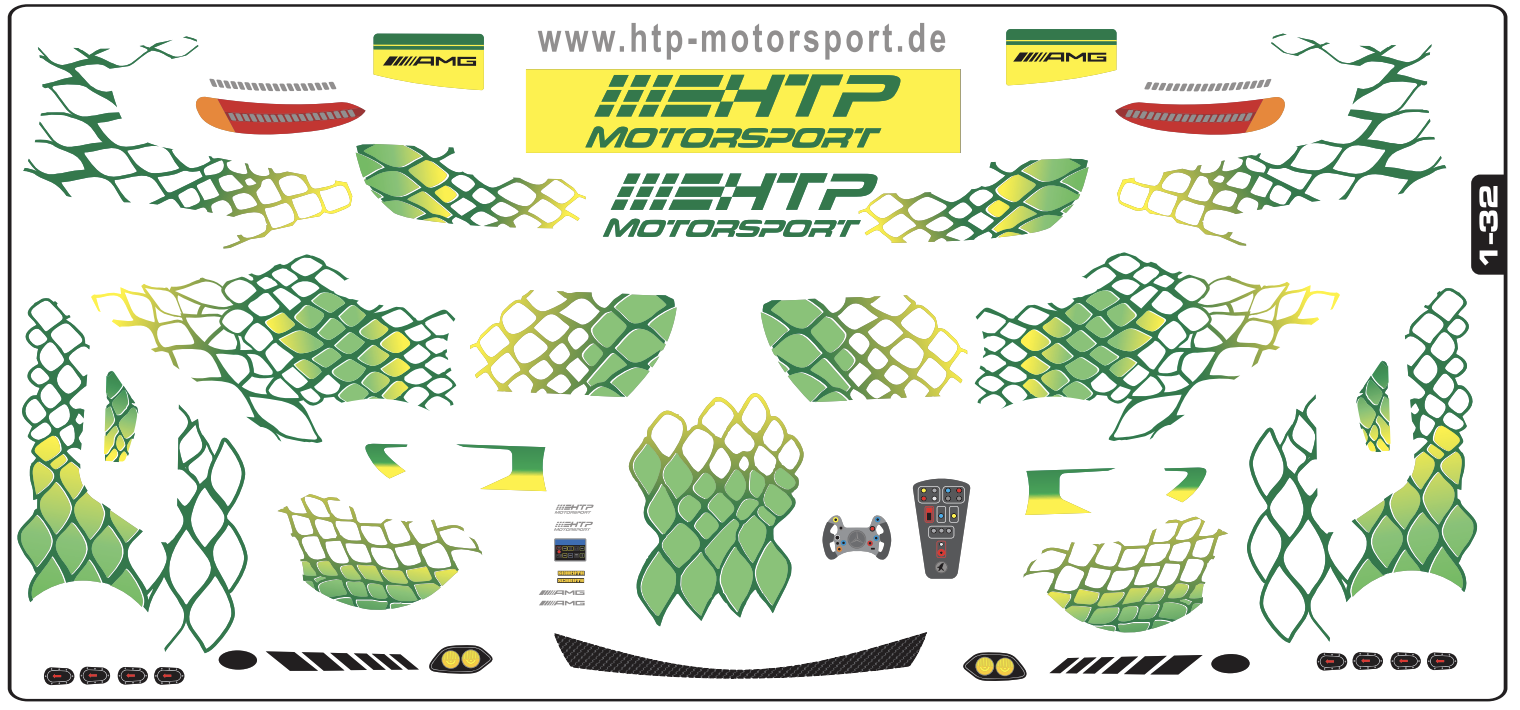 Decal Merc AMG GT3 HTP Motorsport / Mann Filter #48