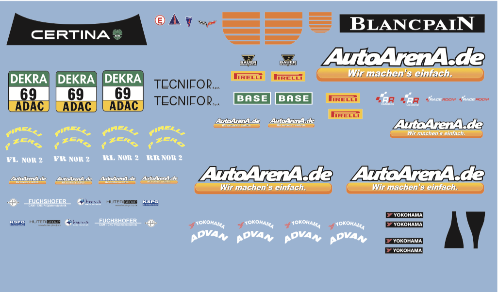 Decal Corvette C7R Autoarena ADAC 2016 #69