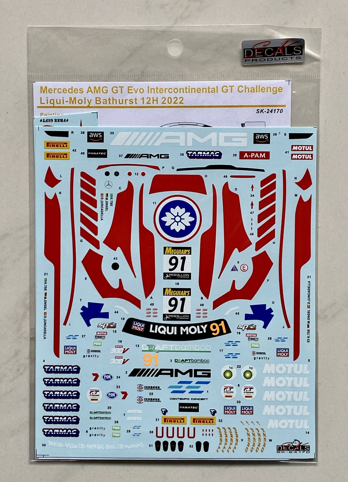 SK Decals SK24170 Mercedes AMG GT Evo Intercontinental GT Challenge ...