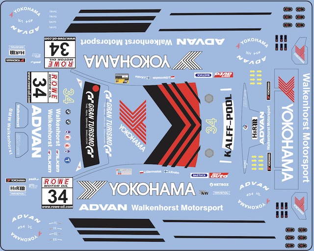 Decal BMW M4 GT3 NLS 2023 #34 Walkenhorst