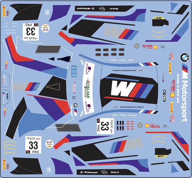 Decal BMW M4 GT3 BMW M Team WRT Kyalami 9H #33