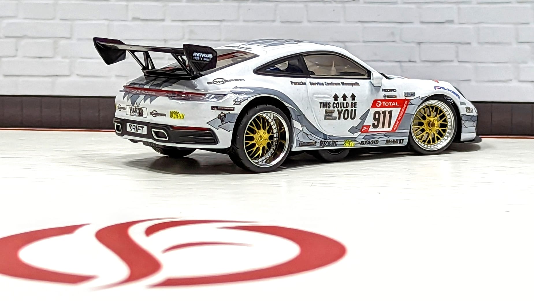 Decal Porsche 911 991 GT3 R #911 Manthey Grello Nürburgring WHITE