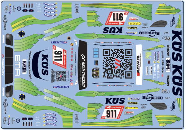Decal Porsche 911 991 GT3 R #911 Manthey Grello Ring 2023