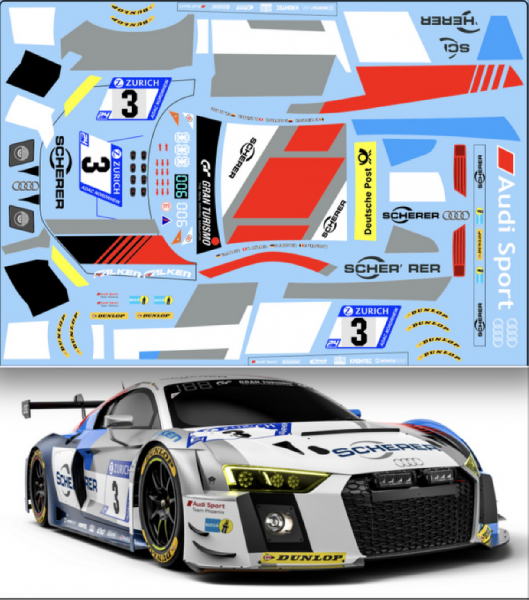 Decal Audi R8 LMS GT3 - PHOENIX RACING Team Scherer #3