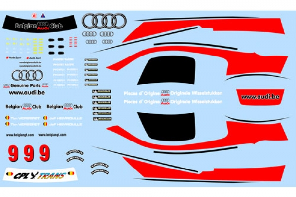Decal Audi R8 GT #9 Belgian Audi Club