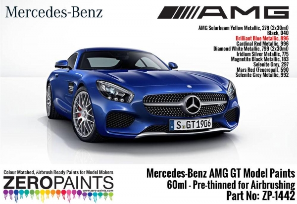 Mercedes-AMG GT Paints Brilliant Blue Metallic, 896 - 60ml