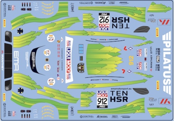 Decal Porsche 911 991 GT3 R #912 Manthey Grello Bathurst 2023